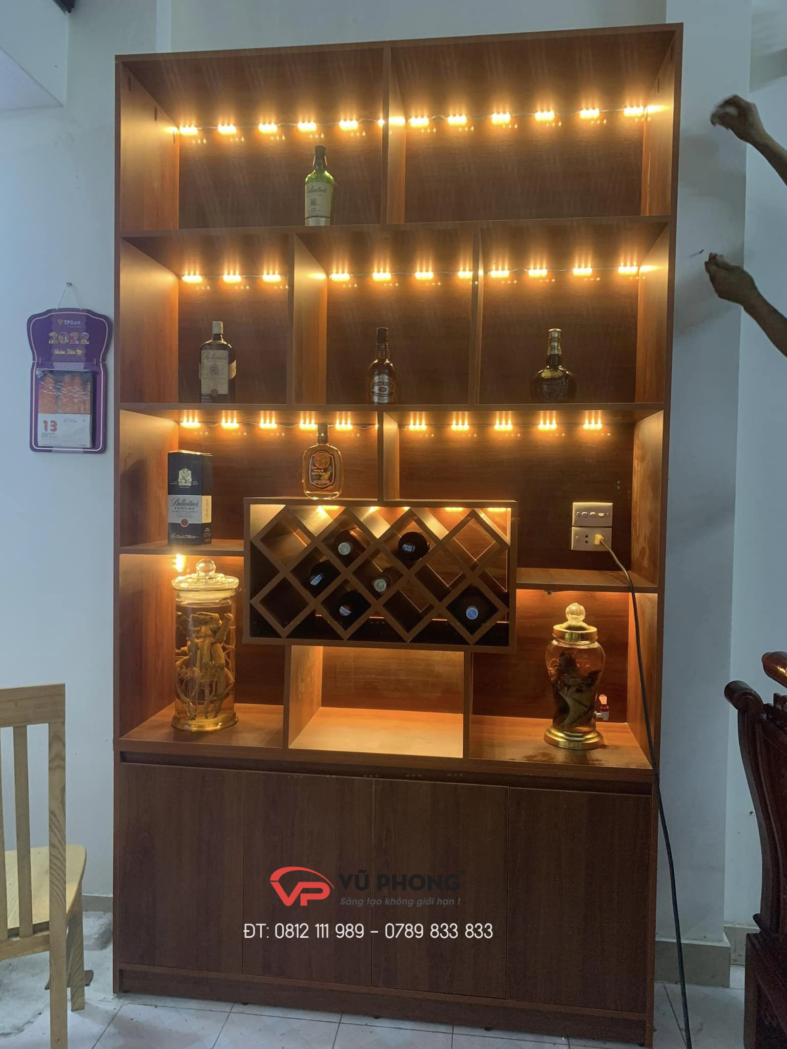 Tủ Rượu Gỗ Đẹp || Nội thất Vũ Phong - 0812111989