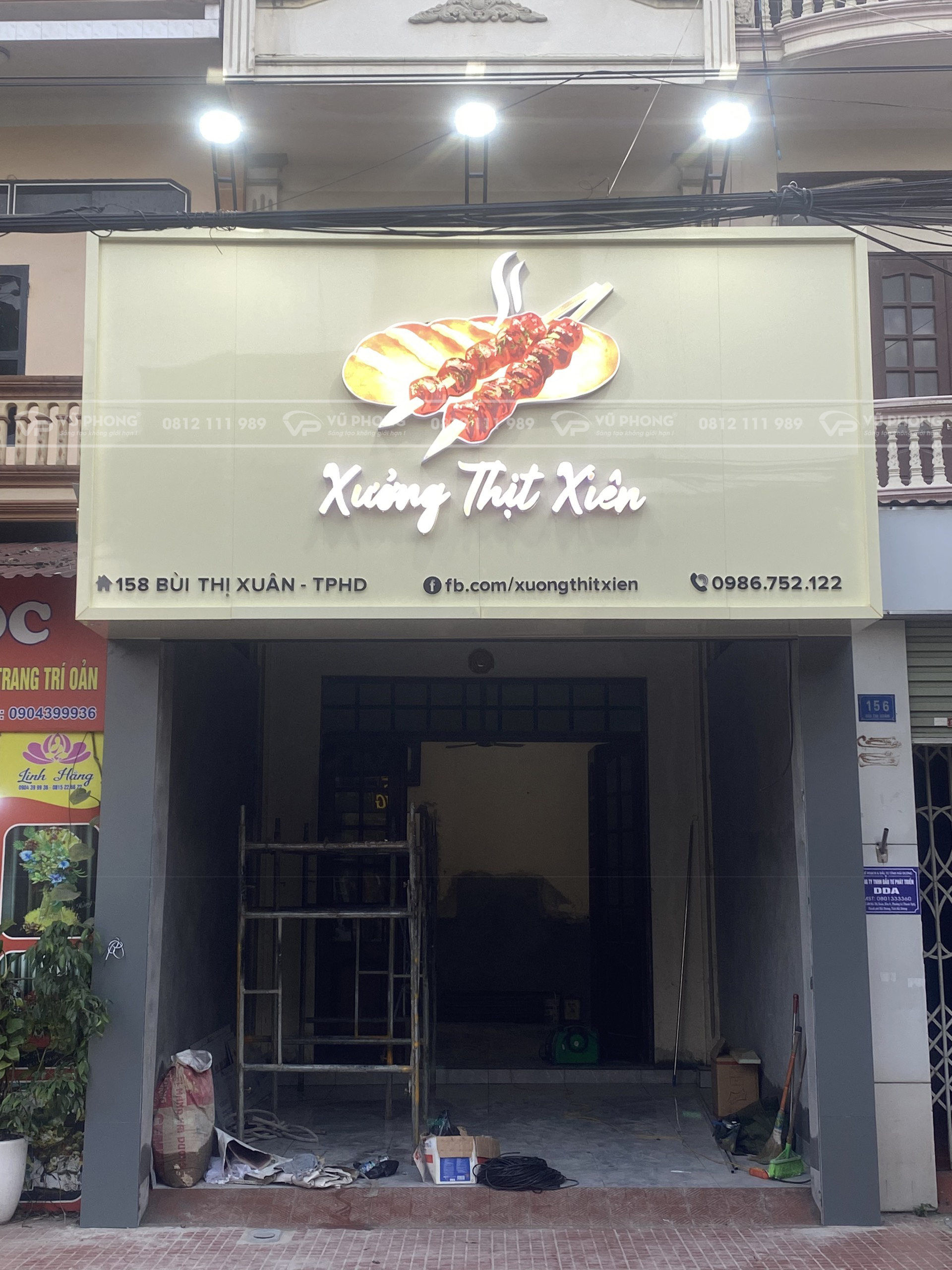 Thiết kế quán thịt xiên nướng || Nội thất và quảng cáo Vũ Phong